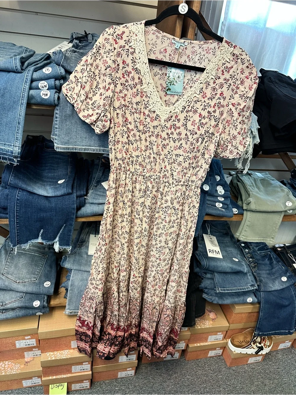 Nostalgia | Dresses | Nostalgia Cream Maxi Dress With Burgundy And ...